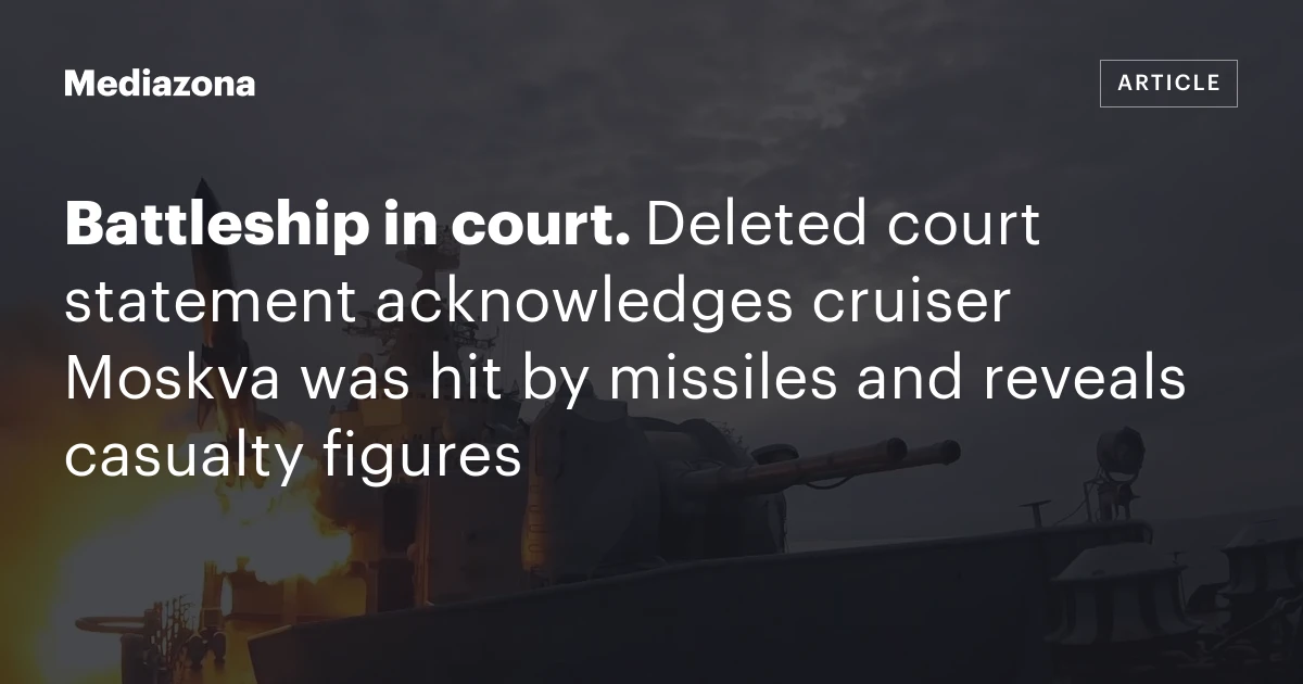 Battleship in court. Deleted court statement acknowledges cruiser ...